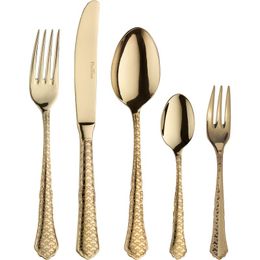 Pinti Inox PINTINOX Besteck-Set »Settecento Treasur Gold TXT« geläserter Griff, glänzend goldfarben goldfarben
