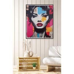 Gilde Bild mit Rahmen &raquo;Bild rechteckig Femme fatale mehrfarbig H. 102 cm&laquo; 1 Stk. tlg. bunt Leinwand
