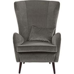 Home Affaire Sessel &raquo;Sallito, Ohrensessel, TV-Sessel&laquo; f&uuml;r Wohnzimmer, auch in Samtcord grau Struktur Hahnentritt (67% Polypropylen, 33% Polyester);