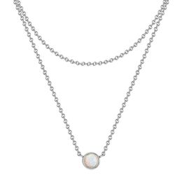 Glanzstücke München GLANZSTÜCKE MÜNCHEN Kette mit Anhänger »GSM1194« Kette mit Anhänger Sterling Silber Opal (synth.) silber onesize Kette für Damen