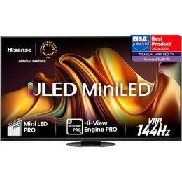 HISENSE Mini-LED-Fernseher »75U8NQ« 189 cm/75 ′′ Smart-TV 4KUHD, ULED, Mini LED schwarz Neue selbstladende Solarfernbedienung