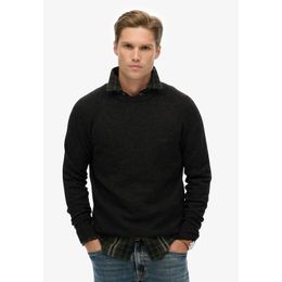 Superdry Strickpullover »WOOL BLEND JUMPER« Midnight Charcoal Marl L L Modischer Pullover von Superdry