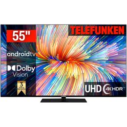 Telefunken LED-Fernseher »D55V950M2CWH« 139 cm/55 ′′ Android TV Smart-TV Dolby Atmos, USB-Recording schwarz Frameless Skinny-Design, Fernbedienung...
