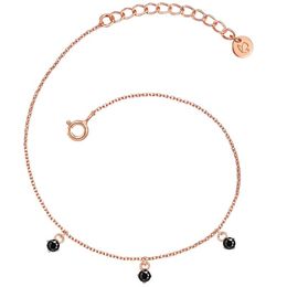 Glanzstücke München GLANZSTÜCKE MÜNCHEN Gliederarmband »GSM2021« Motiv Herz roségold + schwarz none Glamouröses Damen-Armband