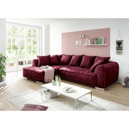ED EXCITING DESIGN Ecksofa »Sentina L-Form« mit Rückenkissen burgund