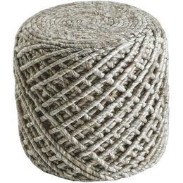 Obsession Sitzhocker »Hocker My Royal Pouf« 1 Stk. tlg. rund, Ø 40 cm, Höhe 40 cm, handgearbeitet, Wohnzimmer & Schlafzimmer sand Bezug: 50% Wolle,...