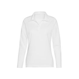 TRIGEMA Poloshirt »Langarm Poloshirt ohne Knopfleiste« 1 Stk. tlg. weiss L L DELUXE-Piqué-Qualität