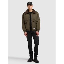 Bomberjacke Khujo "GROUND", Herren, Gr. M, forest grün, 100% Nylon, glänzend, eingesetzt Rippbündchen mit Gummizug, Jacken