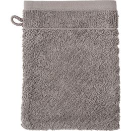 Waschhandschuh Ross "Smart", grau (flanell), B:16cm L:21cm, Frottier, Handtücher, Uni-Rippe mit Velourslabel