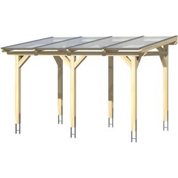 Skan Holz Terrassendach SKANHOLZ "Siena", beige (natur), B:434cm T:400cm, Leimholz, Terrassenüberdachungen, Leimholz