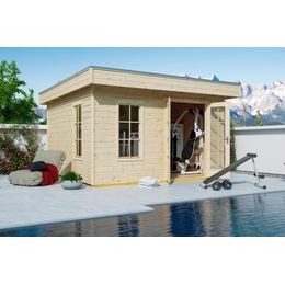 Skan Holz Gartenhaus SKANHOLZ "Breda", beige (natur), Fußboden im Gartenhaus, Holzwerkstoff, Gartenhäuser