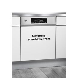 Beko teilintegrierbarer Geschirrspüler "BDSN38440X 7696501677", Energieeffizienz: C (A-G), silber (silberfarben), B:59,8cm H:81,8cm T:57cm, Geschirrspüler, hocheinbaufähig