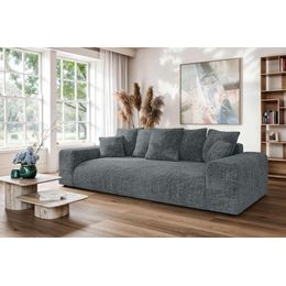 Big-Sofa Home Affaire, B:256,5cm H:82cm T:122cmdunkelgrau, 100% Polyester, Sofas, "LAKESIDE 3-Sitzer Schlafsofa mit Bettkasten, Breite 256,5 cm",
