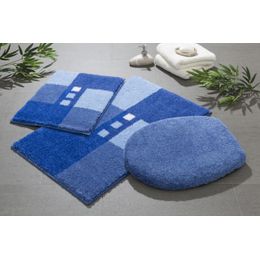 Badematte Grund "Merkur" Gr. 71, blau, H:20mm, Kunstfaser, Badematten, mehrfarbig, auch als 2 teiliges & 3 teiliges Badematten Set erhältlich