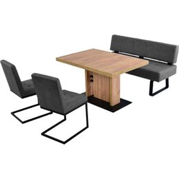 K+w Komfort & Wohnen Polsterbank K+W KOMFORT & WOHNEN "Spider II", schwarz (schwarz 81, schwarz), B:160cm H:88cm T:67cm, Sitzbänke, Sitzsteppung, bequem durch Sandwichbauweise, Metallkufe in schwarz