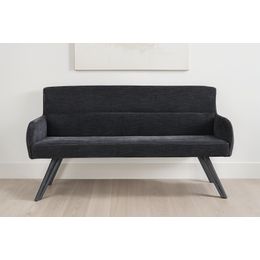 Sitzbank ByLiving "Tino", schwarz, schwarz, B:160cm H:94cm T:67cm, Stoff, Sitzbänke, mit Federkernpolsterung in 140 oder 160cm, hochwertige Polsterbezüge