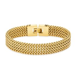 Edelstahlarmband "Schmuck, Geschenk, Meshkettengliederung", gelbgoldfarben, ANISTON JEWELRY & WATCHES, Armbänder, Damen, 19cm, Edelstahl