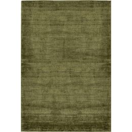 Teppich Tom Tailor HOME "Shine uni", grün (moos), B:140cm H:8mm L:200cm, Viskose, Teppiche, Handweb Teppich, 100% Viskose, handgewebt, mit elegantem Schimmer