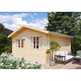 Gartenhaus Kiehn-Holz "Gipsberg 2", beige (naturbelassen), Fußboden im Gartenhaus, Dachfolie, Holzwerkstoff, Gartenhäuser