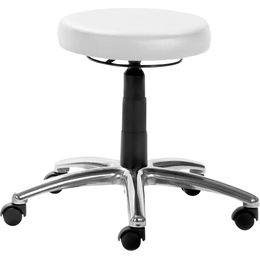 mayer Sitzmöbel Drehhocker MAYER SITZMÖBEL "1256", weiß (polarweiß), B:66cm H:40cm T:66cm, 100% Polyesterstrick mit Beschichtung 100% Vinyl, Hocker, Drehhocker 1256