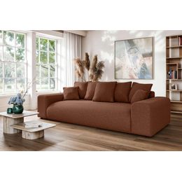 Big-Sofa Home Affaire, B:256,5cm H:82cm T:122cmziegelrot, 100% Polyester, Sofas, "LAKESIDE 3-Sitzer Schlafsofa mit Bettkasten, Breite 256,5 cm",