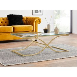 Couchtisch Home Affaire "TOPSELLER", gold, B:120cm H:42cm T:70cm, Tische, Maße (B/T/H): (120/70/42), Gestell in Gold-Optik