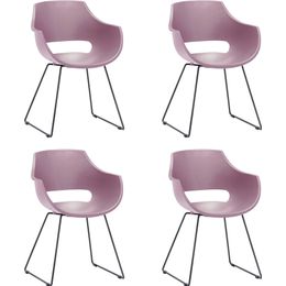 Schalenstuhl MCA furniture "Rockville", rot, B:60cm H:85cm T:54cm, 100% Kunsstoff, Stühle, 4er-Set, Kufe, Kunststoff, Belastbarkeit 120 kg, Sitzhöhe ca. 46 cm
