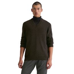 Marc O'Polo V-Ausschnitt-Pullover MARC O'POLO "aus weichem Woll-Mix", Herren, Gr. L, burnt henna, Obermaterial: 31% Wolle (Schafwolle), 29% Schurwolle, 20% Viskose, 20% Polyamid, unifarben, V-Ausschnitt, Pullover