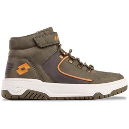 Sneaker Lotto, Kinder, Gr. 30, grün (olive, dunkelgrau), Synthetik, mehrfarbig, Schuhe, - mit wärmender Innenausstattung