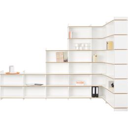 Mehrzweckregal Tojo "mehrfach", weiß, vierfach Eckmodul (B/T/H): 68/36/156cm, MDF, Regale, Mehrzweckregal Standregal, verschiedene Module, die miteinander kombiniert werden können
