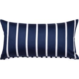 Kissenbezug Janine "modernclassic 39028-28", blau (nachtschattenblau), B:40cm L:80cm, Mako-Satin, Obermaterial: 100% Baumwolle, Kissenbezüge, mit Reißverschluss