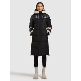 Steppmantel Khujo "DESNA2", Damen, Gr. L, schwarz, 100% Polyester, unifarben, eingesetzt elastischer Bund mit Windstopper, Mäntel