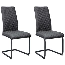 Esszimmerstuhl OTTO HOME "Valbourg", anthrazit, schwarz, B:44cm H:99cm T:60cm, Stoff, Stühle, Freischwinger, gepolsterte Rückenlehne und Sitzfläche, Sitzhöhe 48 cm