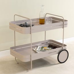 Servierwagen SPINDER DESIGN "GIN & TROLLY", grau (silky taupe, silky taupe), B:42cm H:69,3cm T:74cm, Stahl, Rollwagen, Servierwagen, Servierwagen aus Stahl mit Gummir&auml;dern