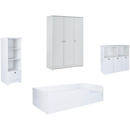 Jugendzimmer-Set Arthur Berndt "Kinderzimmer »Thilo« Set 4-teilig", weiß, mdf weiß, ohne Matratze, B/H: 90cm x 200cm, Schlafzimmermöbel-Sets, Modernes Kleinkinderzimmer - Set