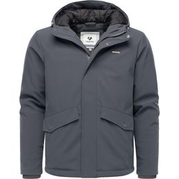 Funktionsjacke Ragwear "Shellis YOUMODO", Herren, Gr. L (52), dunkelgrau, Softshell, Obermaterial: 96% Polyester, 4% Elasthan, Innenfutter: 100% Polyester, Wattierung: 100% Polyester, gerade hüftbedeckend, hoch geschlossener Ausschnitt, Ärmel ohne Ärmelschlitz Rippbündchen, Jacken, Wasserdichte Softshelljacke mit Kapuze