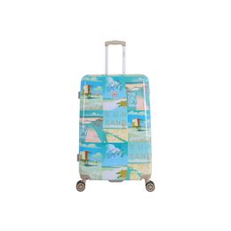Koffer Saxoline "Coastal Beauty", Gr. B/H/T: 50cm x 76cm x 31,5cm, mehrfarbig, Koffer, aus ABS/PC-Material