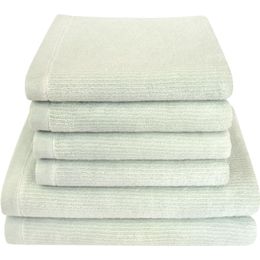 Handtuch Set Dyckhoff "Landscape", gr&uuml;n (minze), 6 Stk., Walkfrottier, Walkfrottier, Obermaterial: 100% Baumwolle, Handtuch-Sets, 4 Handt&uuml;cher (50x100cm), 2 Duscht&uuml;cher (70x140cm)