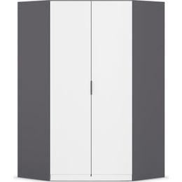 Kleiderschrank Rauch "Eckschrank Schrank Ankleidezimmer Schlafzimmer Garderobe LAGOA", graumetallic, alpinwei&szlig;, B:117cm H:197cm T:117cm, Holzwerkstoff, Schr&auml;nke, Kleiderschrank, voll ausgestattet viel Stauraum, optional mit Aufsatz MADE IN GERMANY