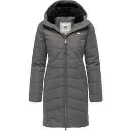 Wintermantel Ragwear "Noita YOUMODO", Damen, Gr. 5XL (50), grau, Obermaterial: 100% Polyester, Innenfutter: 100% Polyester, Wattierung: 100% Polyester, tailliert ca. Mitte Oberschenkel, Ärmel ohne Ärmelschlitz Rippbündchen, Mäntel, Winter Steppmantel mit Kapuze