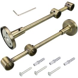 Doppelträger Liedeco Gr. 1, gold (messingfarben, antik), Ø:1,6cm, Gardinenstangenhalterungen, für Gardinenstangen Ø 16 mm