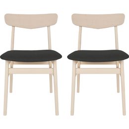 Esszimmerstuhl HAMMEL FURNITURE "Findahl by Hammel Mosbøl", grau (anthrazit), B:48cm H:79cm T:46cm, Massivholz, Stoff, Stühle, (Set, 2/4 Stk), Massivholz, gepolsterte Sitzfläche, versch. Farben