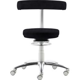 mayer Sitzmöbel Drehhocker MAYER SITZMÖBEL "1280", schwarz, B:65cm H:78cm T:65cm, 100% Polyester, Hocker, Funktionsdrehstuhl 1280
