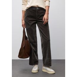 Cordhose Street One, Damen, Gr. 46, Länge 30, schwarzest braun, Cord, Obermaterial: 97% Baumwolle, 3% Elasthan, unifarben, straight fit lang, Hosen, Straight Leg, Mid Waist