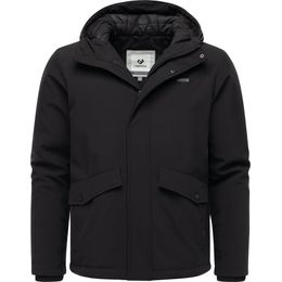 Funktionsjacke Ragwear "Shellis YOUMODO", Herren, Gr. M (50), schwarz, Softshell, Obermaterial: 96% Polyester, 4% Elasthan, Innenfutter: 100% Polyester, Wattierung: 100% Polyester, gerade hüftbedeckend, hoch geschlossener Ausschnitt, Ärmel ohne Ärmelschlitz Rippbündchen, Jacken, Wasserdichte Softshelljacke mit Kapuze