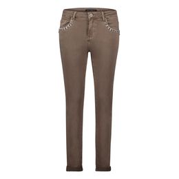 Slim-fit-Jeans Betty Barclay "Damen Basic-Jeans mit Waschung", Damen, Gr. 44, Normalgrößen, braun, Denim/Jeans, Obermaterial: 56% Baumwolle, 30% Viskose, 12% Polyester, 2% Elasthan., Basic, slim fit, Jeans
