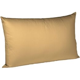 Kissenbezug Fleuresse "Colours Mako Satin, 100% Baumwolle, mit Reißverschluss", beige (sand), B:40cm L:60cm, Mako-Satin, Mako-Satin, Kissenbezüge, Mako Satin, glänzend, glatt, Premium Qualität