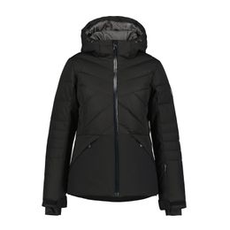Skijacke Icepeak "Icepeak EVELETH", Damen, Gr. 50, basic schwarz, Obermaterial: 100% Polyester. Futter: 100% Polyester. Wattierung: 100% Polyester, regular fit hüftlang, hoch geschlossener Ausschnitt, mit Klettverschluss,mit Windstopper,verstellbar, Jacken, mit Reißverschluss