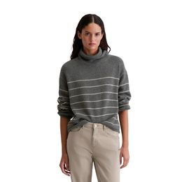 Marc O'Polo MARC O'POLO Damen Strickpullover "aus softem Merinowolle-Mix"striped, rocky grau melange, Gr. M, unifarben, Obermaterial: 80% Schurwolle, 20%