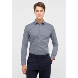 Langarmhemd Eterna "SUPER SLIM", Herren, Gr. 36, Normalgrößen, navy, Twill, 100% Baumwolle, schmal, Manschette, Hemden, NON IRON (bügelfrei)